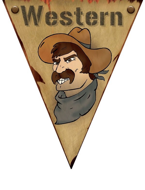 Western flagbanner - Festartikler fra Sjov og Spil.